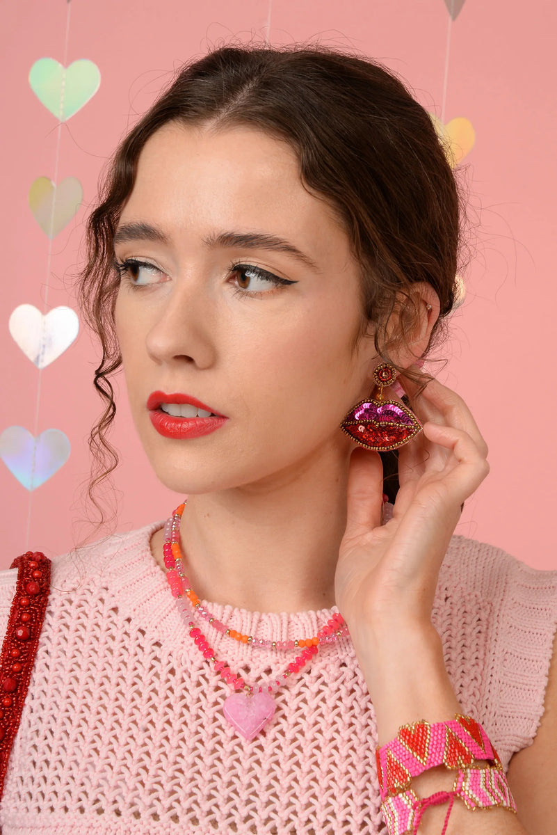my-doris-hand-beaded-lips-drop-stud-earrings – Piccadilly Lily