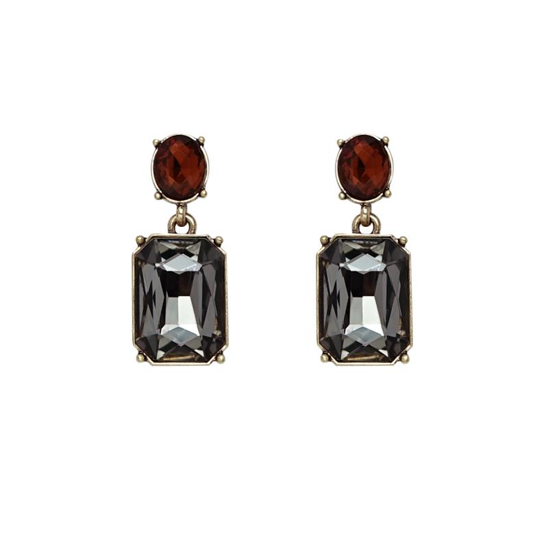Last True Angel Bestselling Slate Grey & Chestnut Brown Crystal Stud E ...