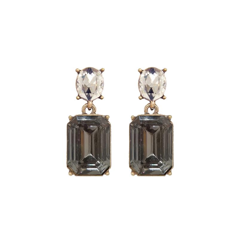 Last True Angel Slate Grey & Clear Crystal Stud Earrings – Piccadilly Lily