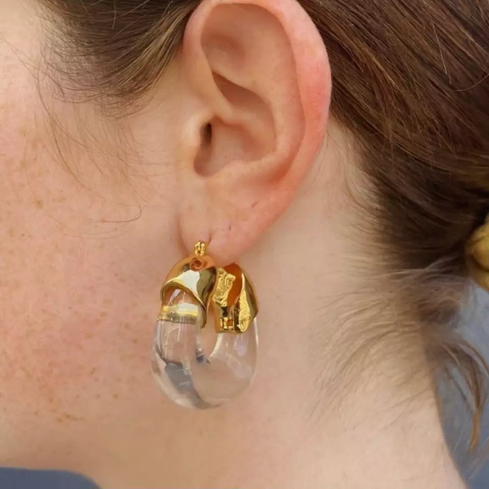 Piccadilly Lily Clear Resin Statement Earrings